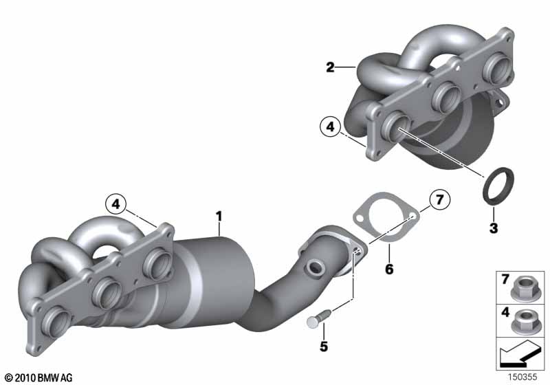 Genuine BMW 18407558770 E70 Rp-Exhaust Manifold With Catalytic Conv ...