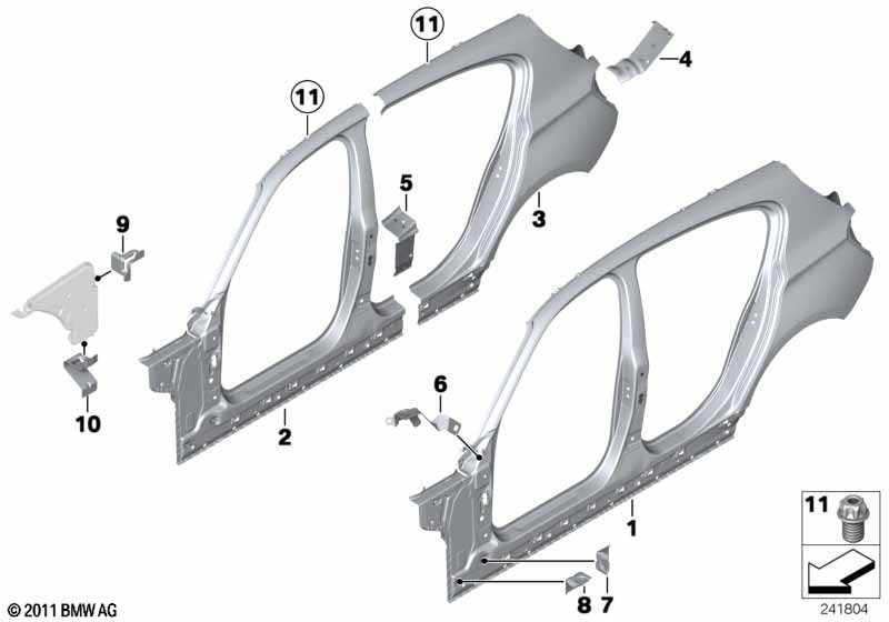 Genuine BMW 41217284399 F87 F22 F21 Bracket, Side Panel, Top Left (Inc ...