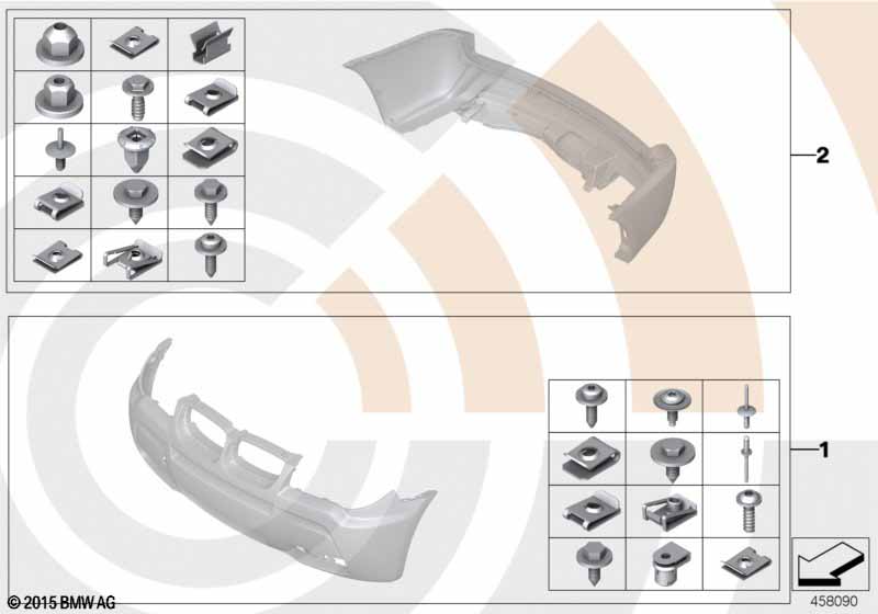 Genuine BMW 51112410275 E83 Set Of Mounted Parts, Bumper, Front VALUE ...