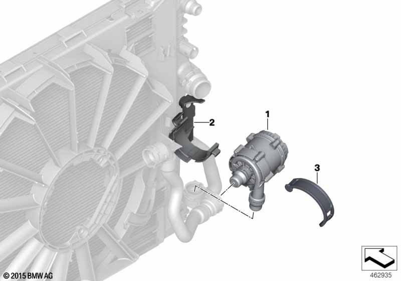 Genuine BMW 11518482744 G30 G07 G31 Auxiliary Water Pump (Inc. 740iX ...