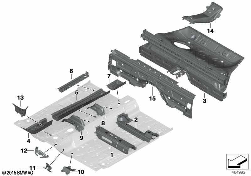Genuine BMW 41127361184 F56 Reinforcement, Tunnel, Front (Inc. JCW ...