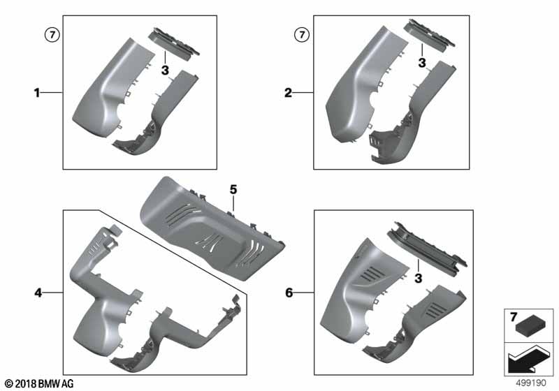 Genuine BMW 51169108976 G20 G21 Set Of Covers Mirror Baseplate (Inc. 3 ...